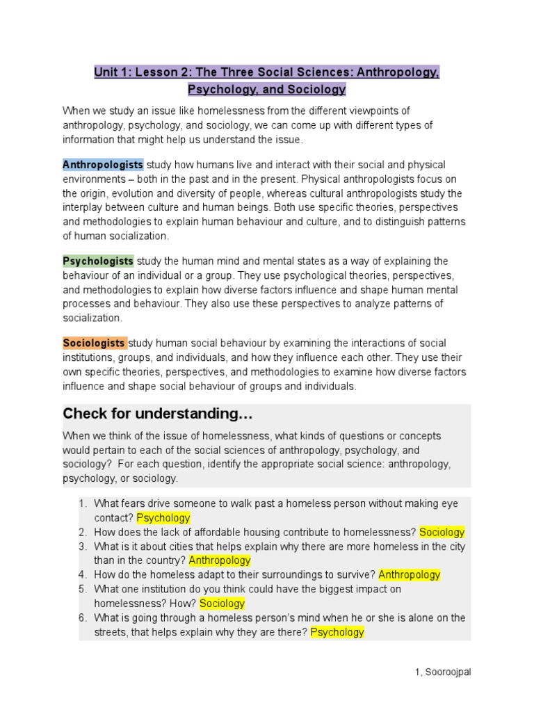 Unit 1 - Lesson 2 | Download Free PDF | Sociology | Anthropology