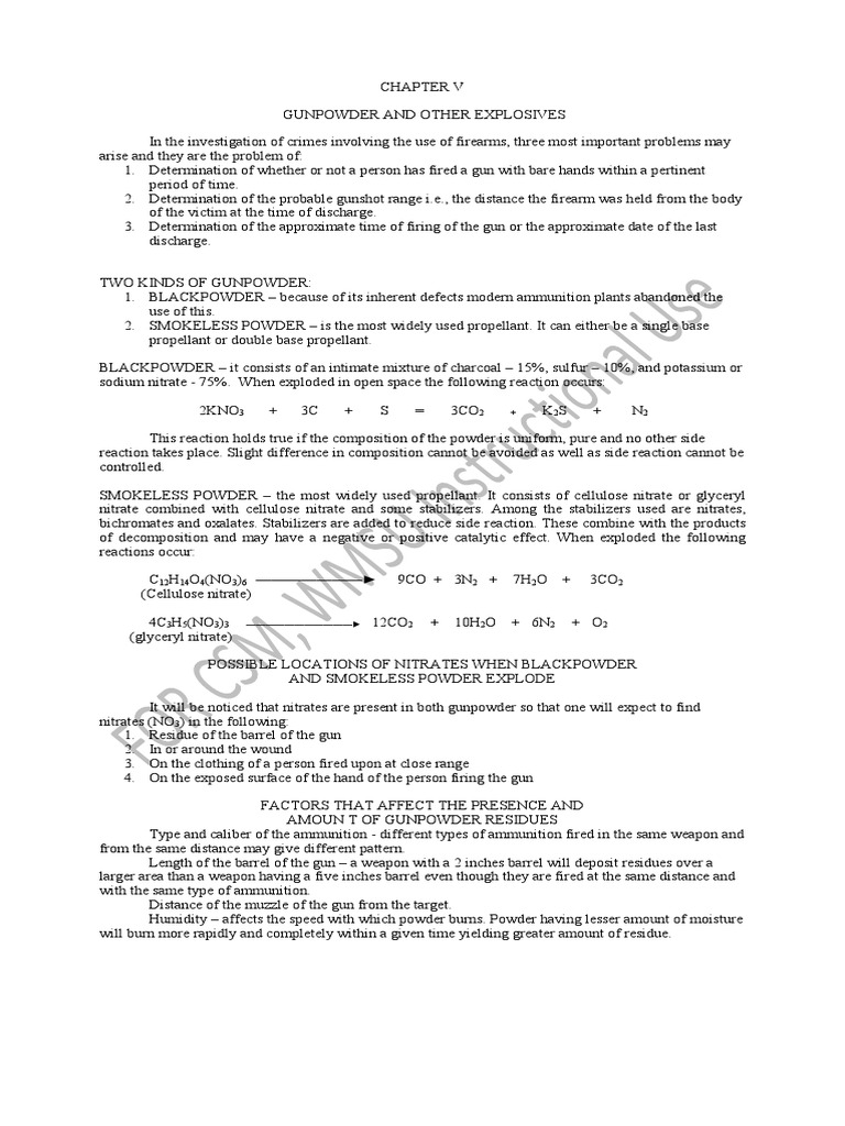 Gunpowder Crime Investigation Guide | PDF | Explosion | Gunpowder