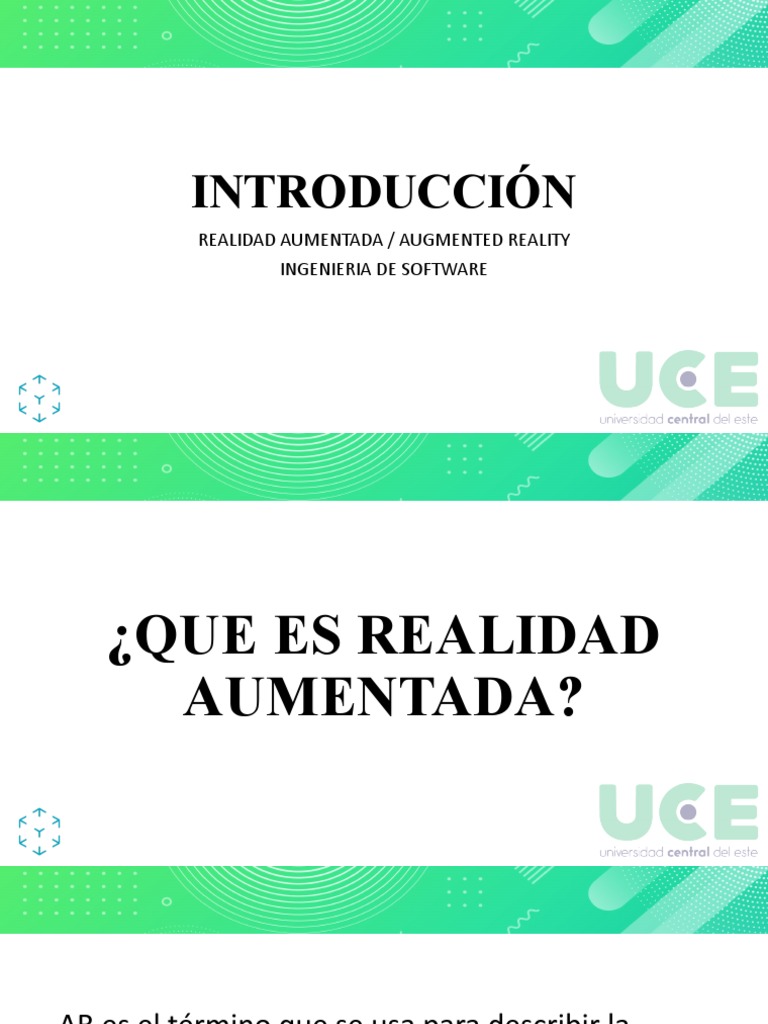 Introduccion Relidad Aumentada | PDF | Realidad virtual | Realidad ...