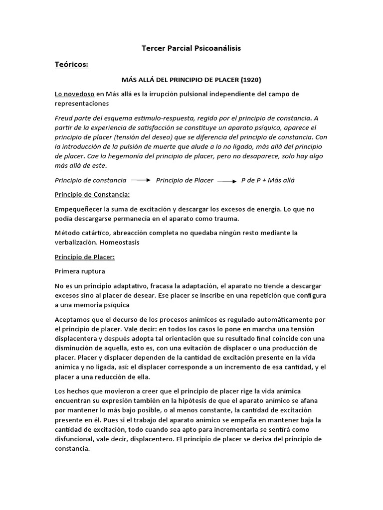 Tercer Parcial Psicoanálisis Cátedra Laznik Psicología UBA | PDF | Neurosis | Carné de identidad