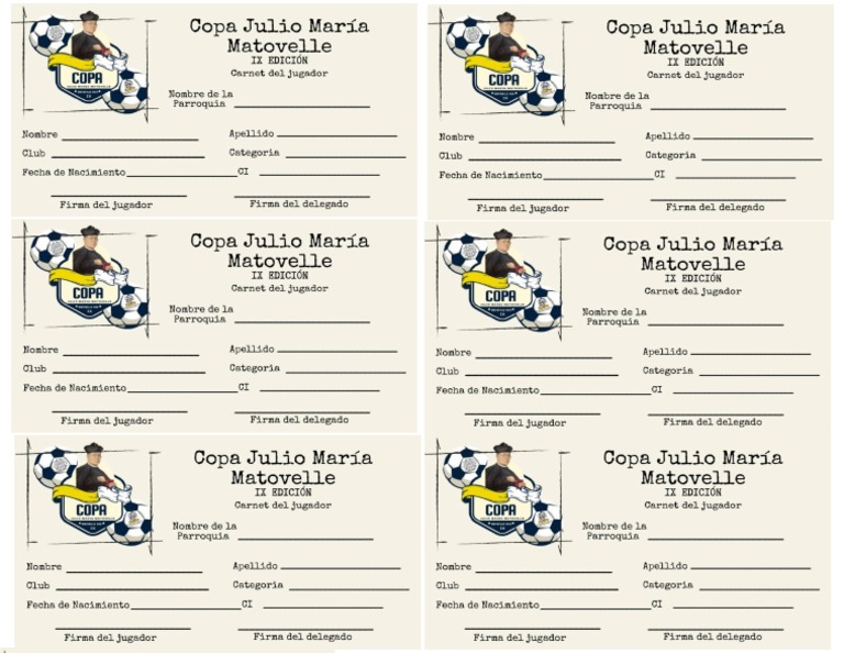 Imprmir Carnet de Jugadores | PDF