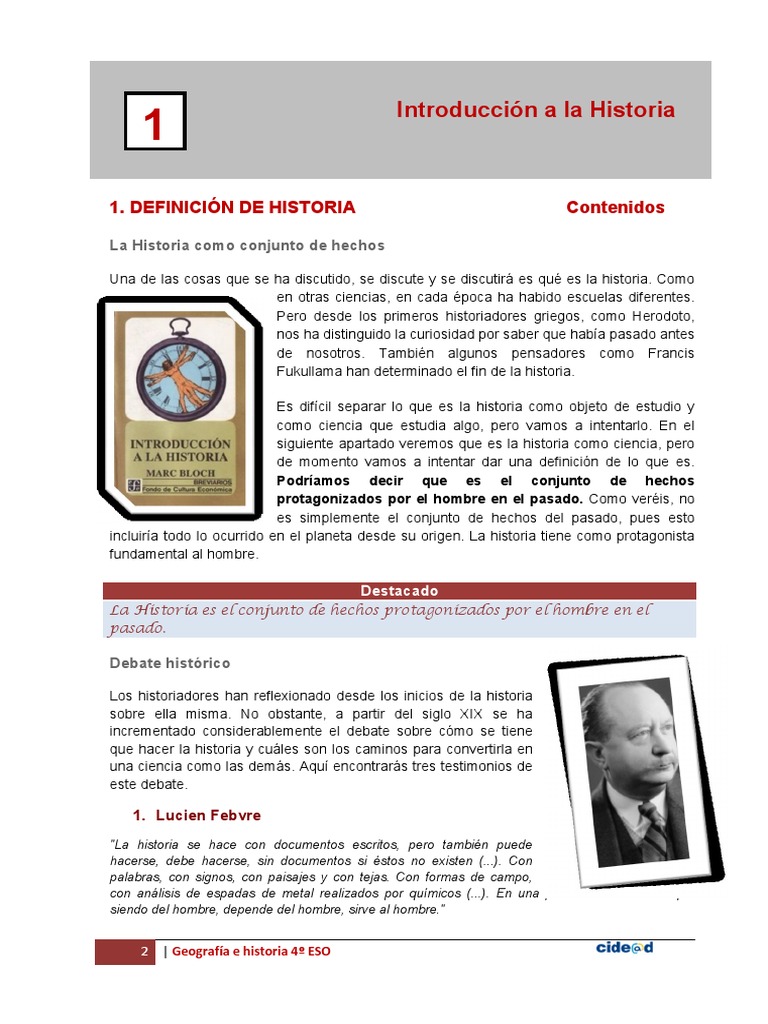 Definición y función de la historia | PDF | Historiografía | Arqueología