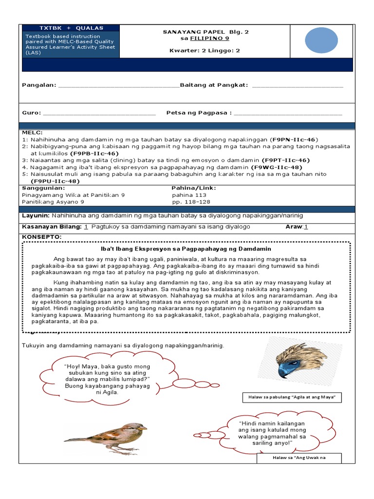 LAS Q2 Filipino9 Week2-2 | PDF