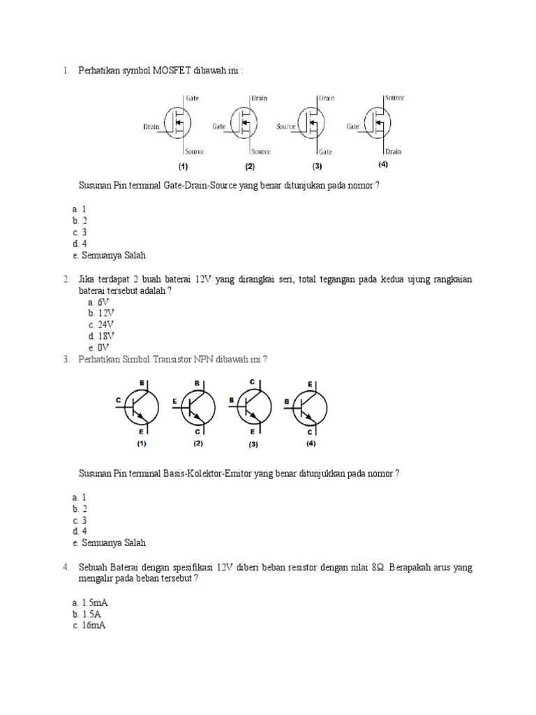 Perhatikan Symbol MOSFET Dibawah Ini | PDF | Sains & Matematika ...