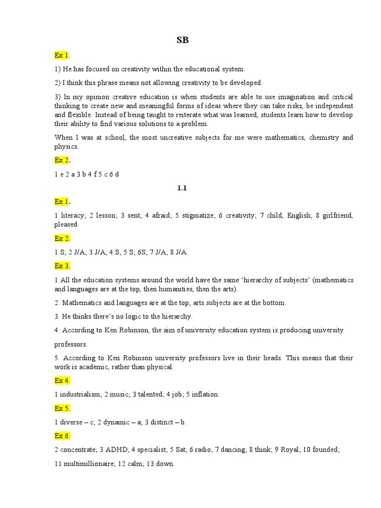 SB Unit 1 | PDF | Creativity | Cognition