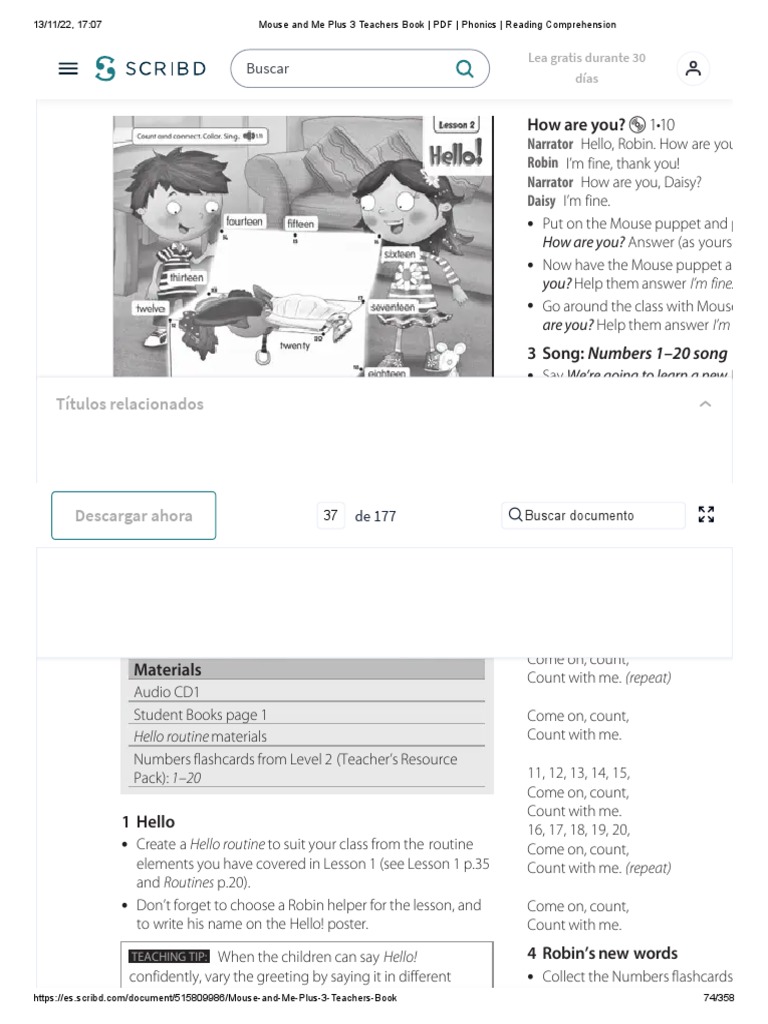 Mouse and Me Plus 3 Teachers Book - PDF - Phonics - Reading ...