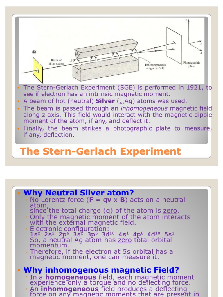 The Stern-Gerlach Experiment | PDF