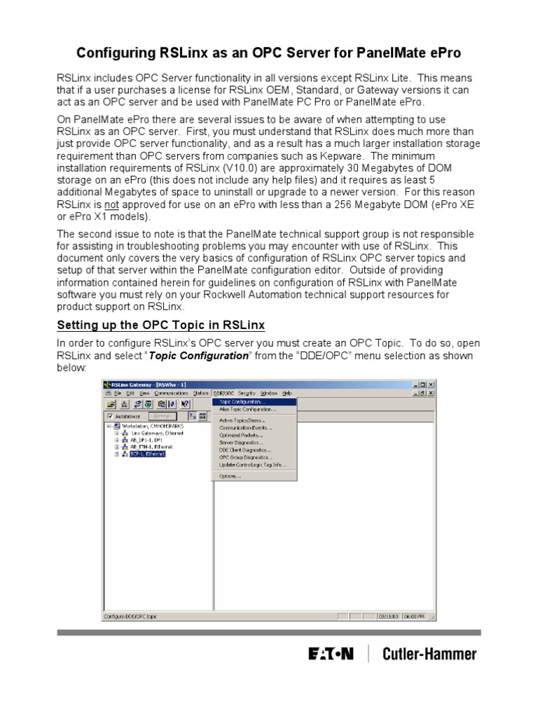 01-50586 (RSLinx OPC Config App Note) | PDF | Port (Computer Networking ...