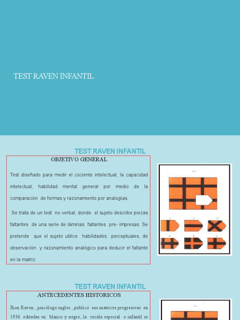 Test Raven Infantil | PDF | Inteligencia | Science