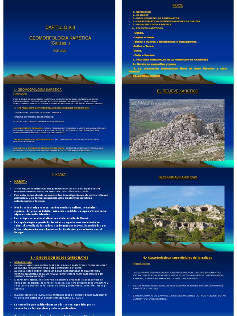 Cap. 08 - Geomorfologia Karstica | PDF | Caliza | Cueva