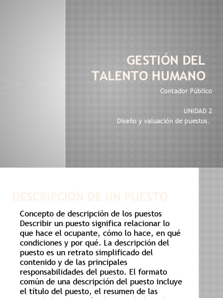 Unidad 2 GTH | PDF | Salario | Diseño