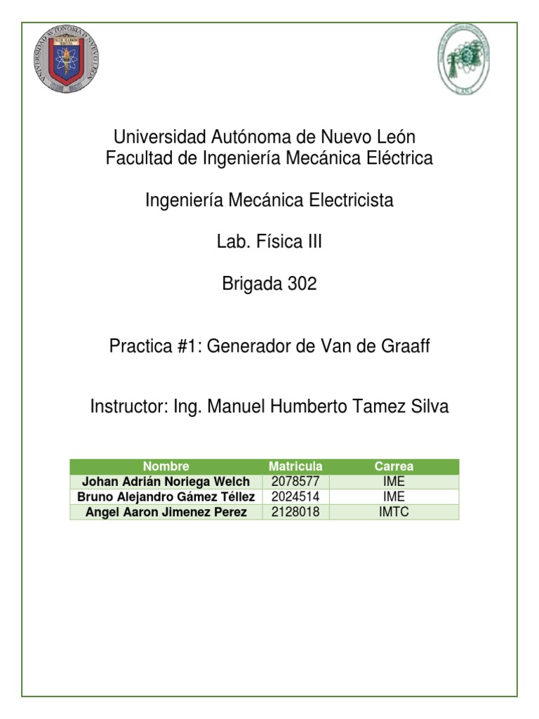 PRACTICA 1 Lab Fisica 3 | PDF | Electricidad | Generador eléctrico PRACTICA 1 Lab Fisica 3 | PDF | Electricidad | Generador eléctrico