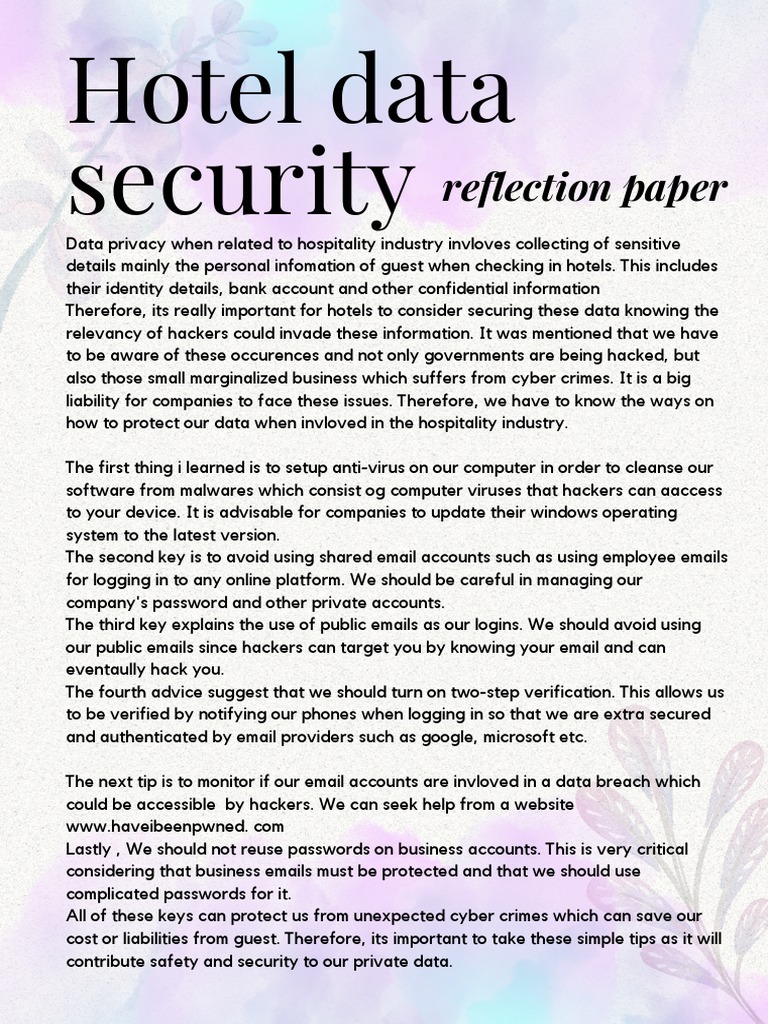 Hotel Data Security | PDF