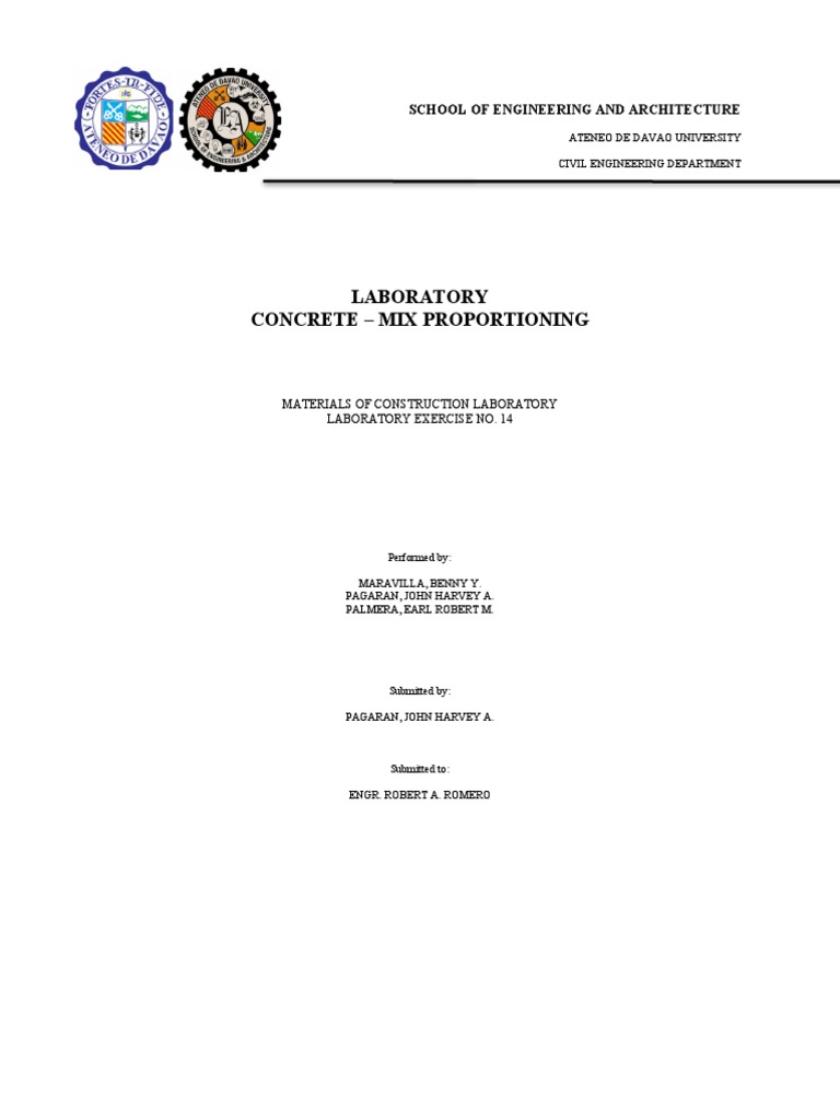 Lab Exercise 14 Pdf Concrete Chemistry 