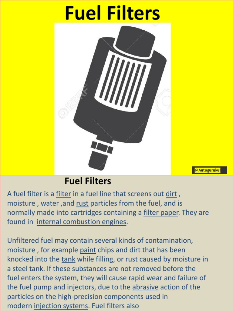 Fuel Filter Types Explained in 40 Characters | PDF | Propulsion | Engines