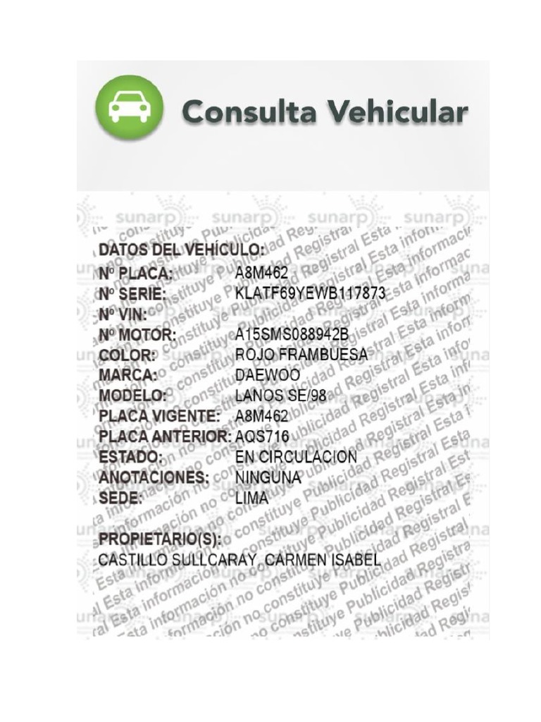Consulta Vehicular | PDF