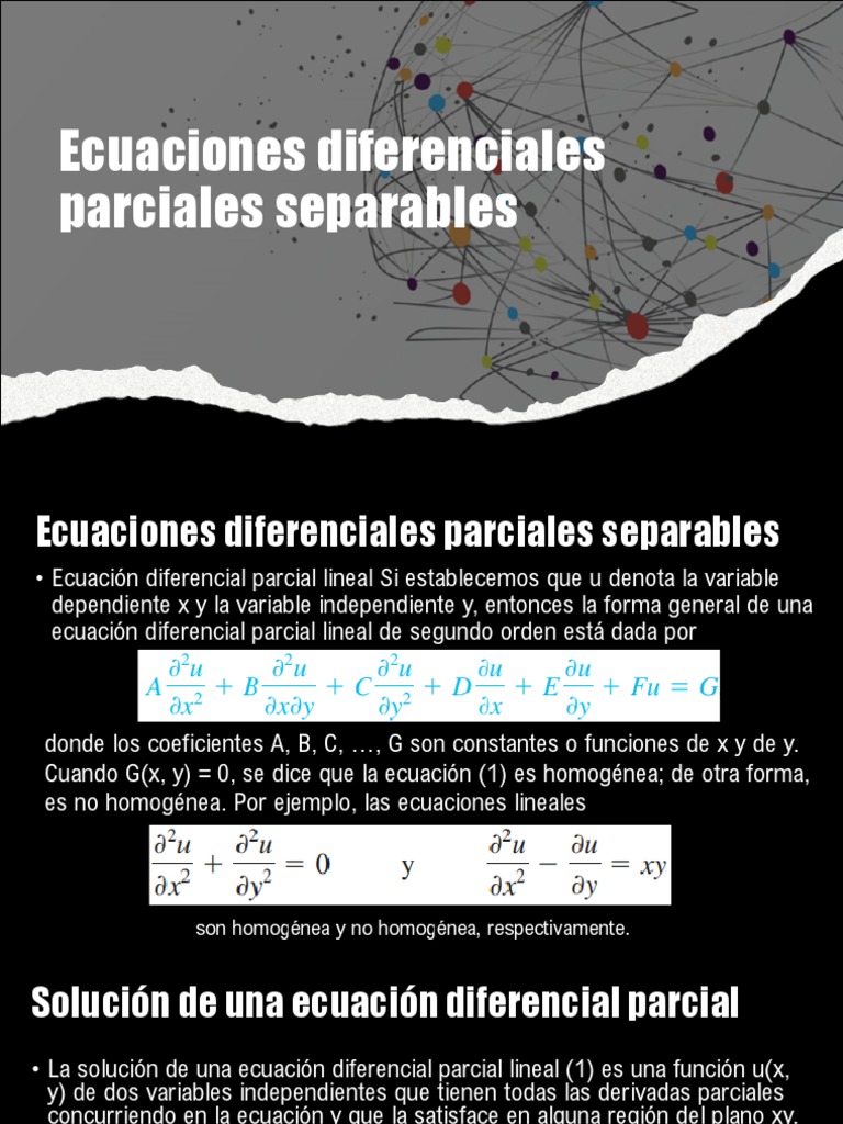 Ecuaciones Diferenciales Parciales | PDF | Ecuación diferencial parcial | Ecuaciones diferenciales
