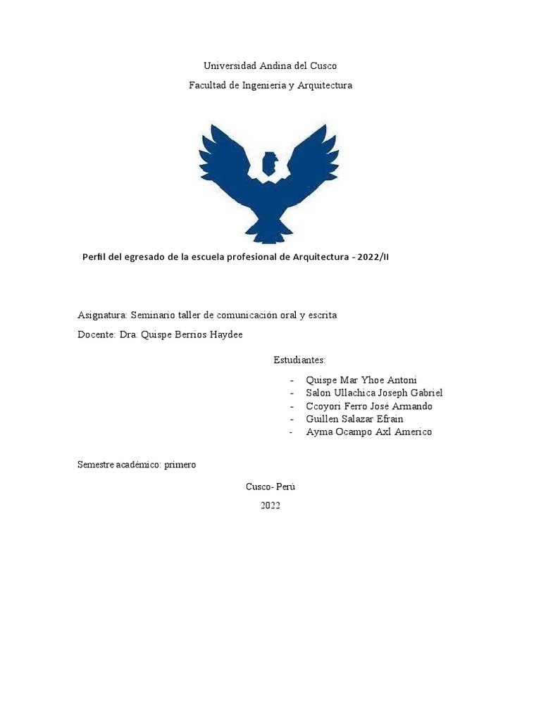 Perfil del Egresado en Arquitectura 2022 | PDF | Arquitecto