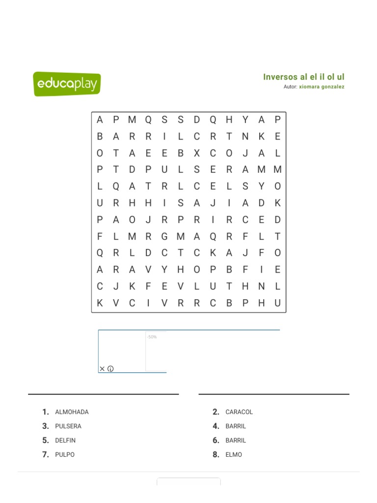 Imprimir Sopa de Letras - Inversos Al El Il Ol Ul (Lengua - 1º ...