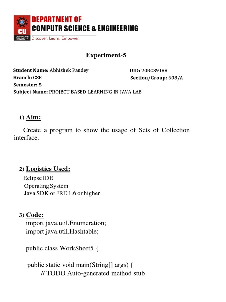 20BCS9188 Abhishek Pandey EXP 5 | PDF