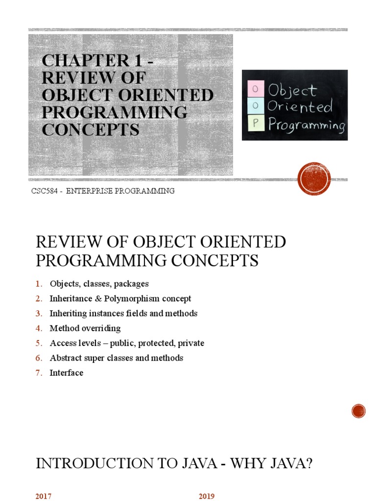 1a - CSC584 - Overview of OOP - Part 1 | PDF | Inheritance (Object Oriented Programming ...