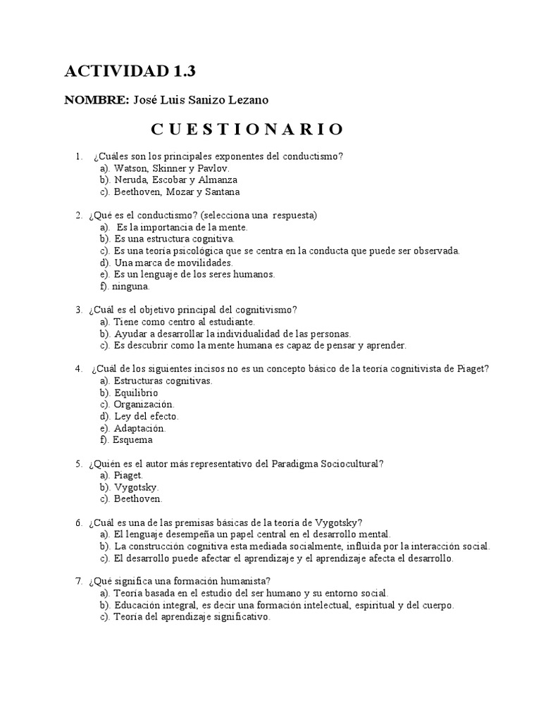 Actividad 1.3 Cuestionario Jose Luis Sanizo Lezano | Descargar gratis ...