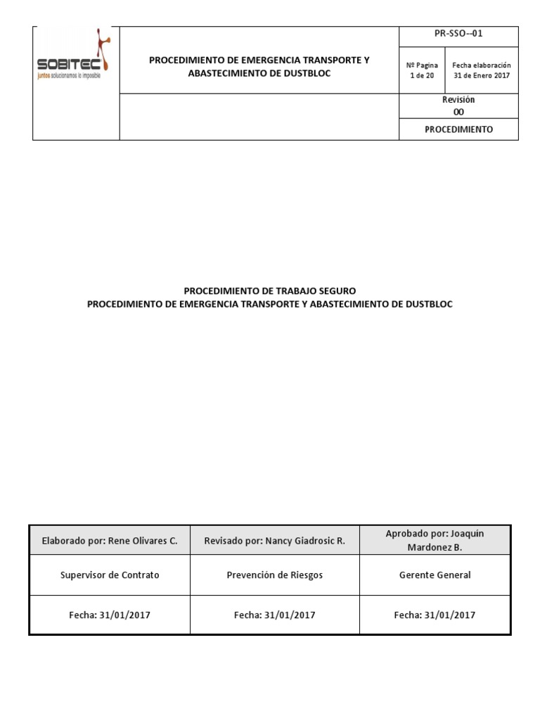 Procedimiento de Emergencia | PDF | Transporte | Temblores