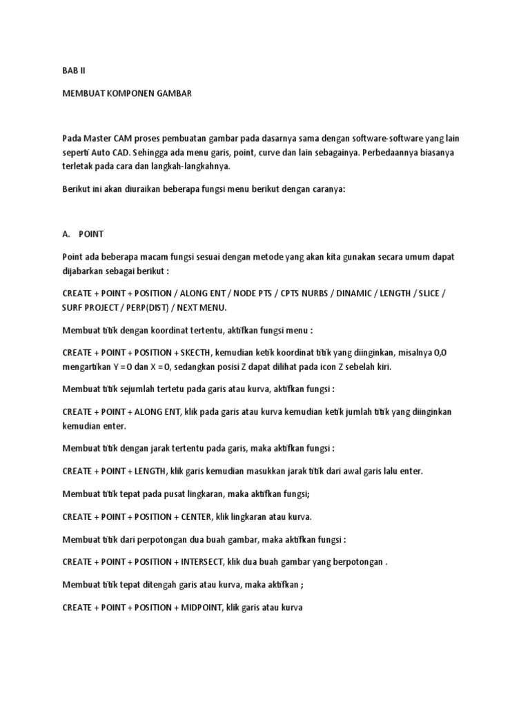 Panduan Membuat Komponen Gambar Master CAM | PDF