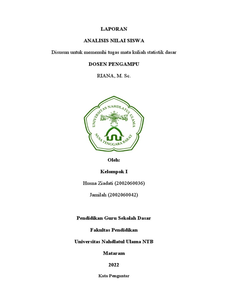 Analisis Data Nilai Siswa Pdf