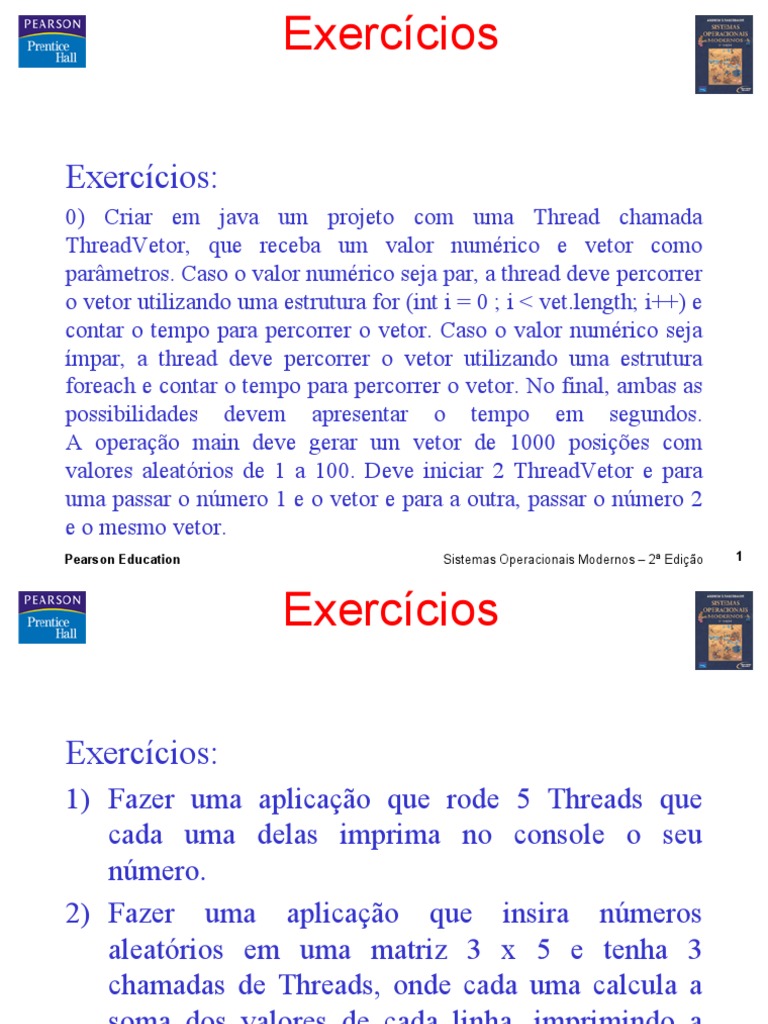 04 - Exemplos e Exercicios Threads | PDF | Thread (informática) | Sistema operacional