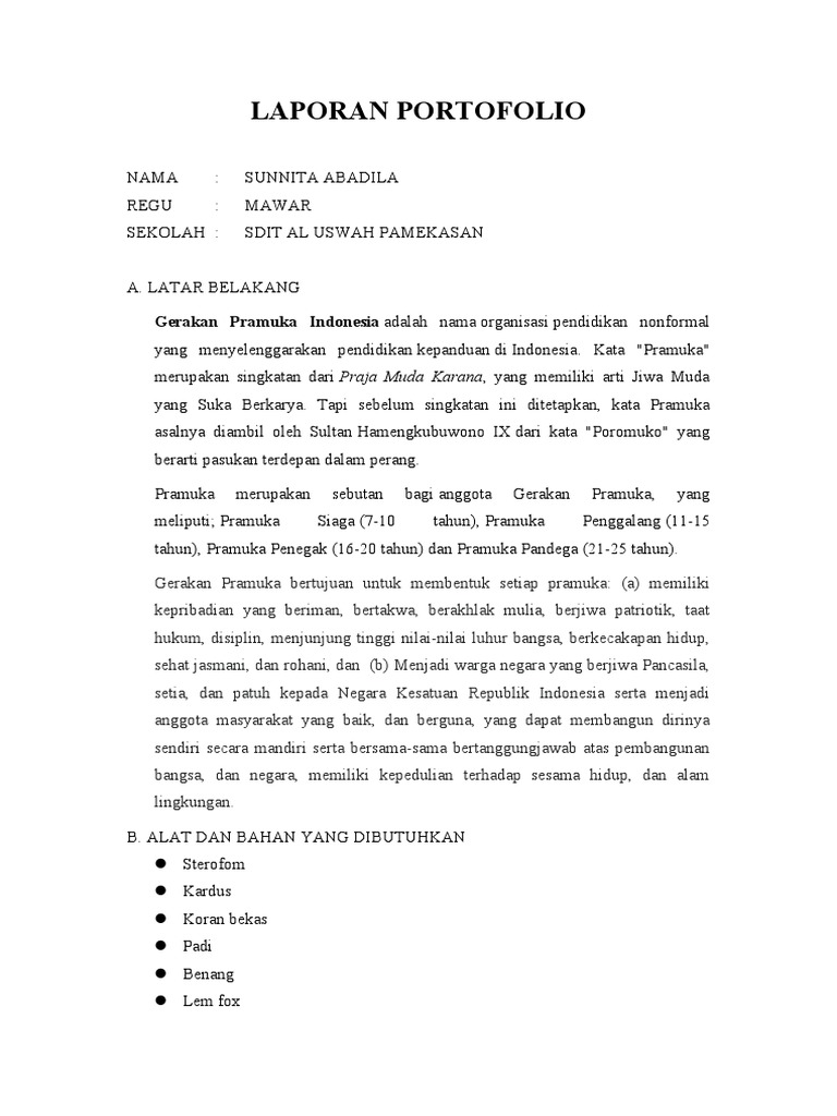 Laporan Portofolio Pramuka Abel | PDF