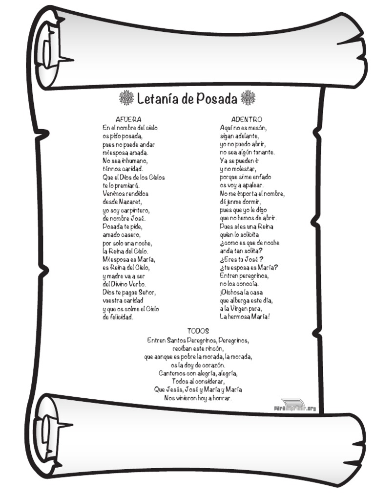 Letania de Posada para Imprimir | PDF