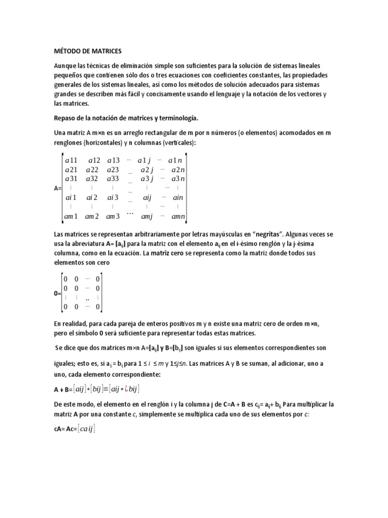 Método de Matrices 2.0 | PDF | Matriz (Matemáticas) | Valores propios y ...
