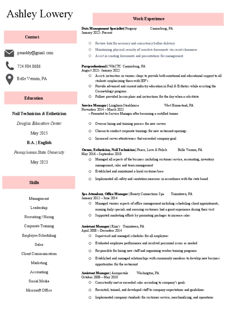 Ashley Lowery Resume Progeny | PDF | Sales | Business