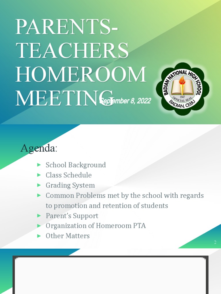 PTA MEETING - For Editing | PDF | Schools | Middle Schools