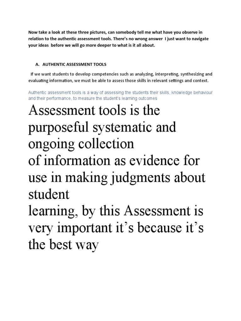 Authentic Assessment Tools Guide | PDF | Educational Assessment | Test ...