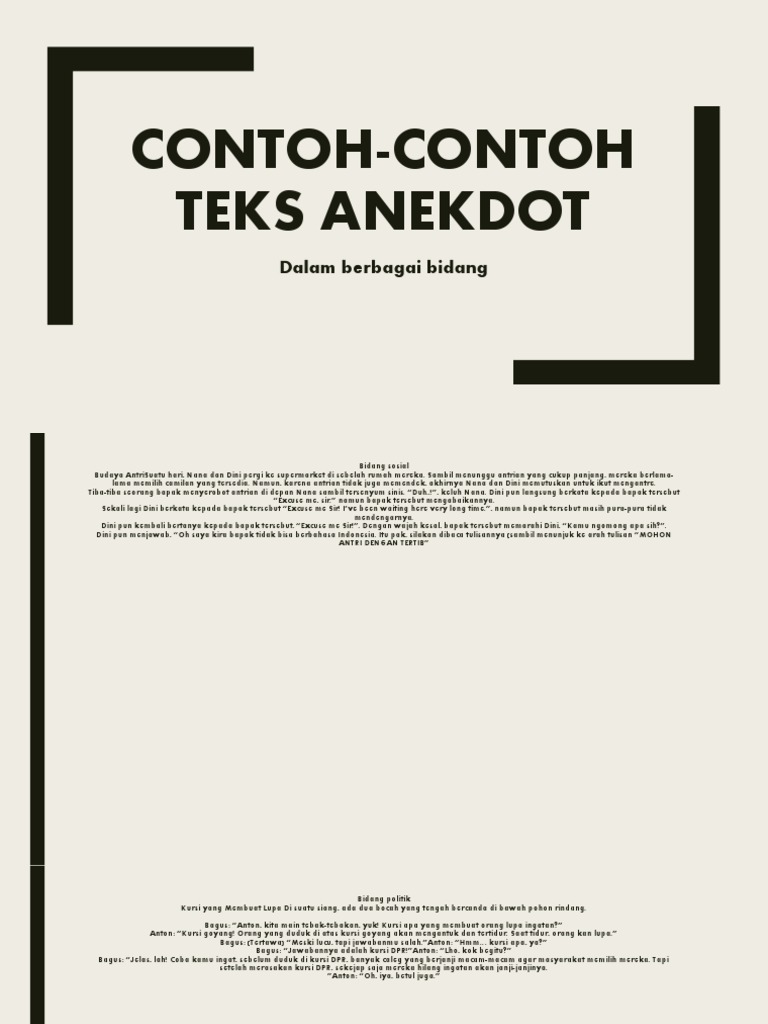 Contoh-Contoh Teks Anekdot | PDF