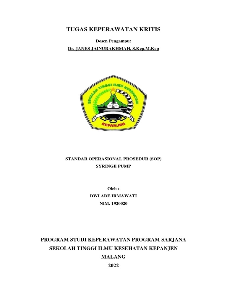 SOP Pemasangan Syringe Pump | PDF