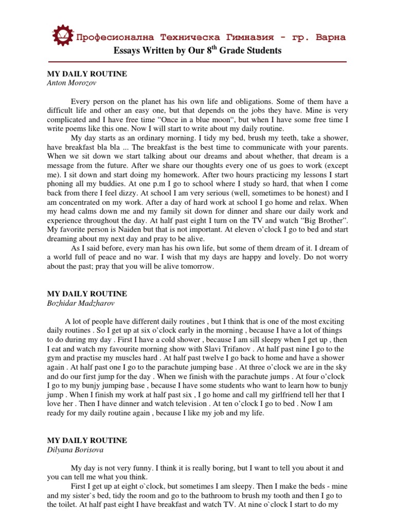essays-daily-routine