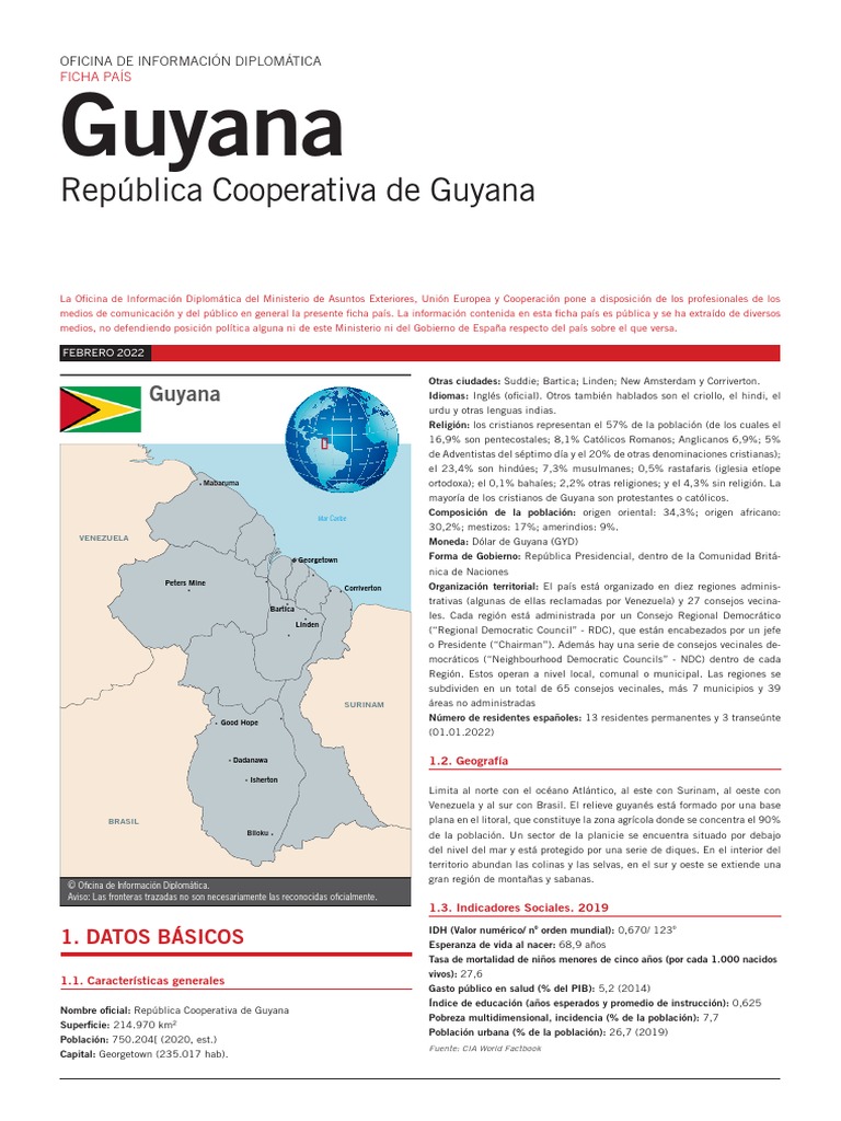 Guyana - Ficha Pais | PDF | Guayana