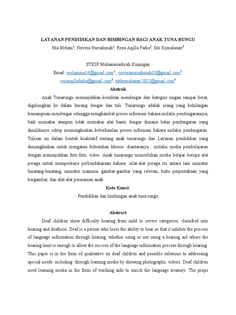 Kel.4 - ABK (Tuna Rungu) | PDF | Kesehatan Holistik | Sains & Matematika