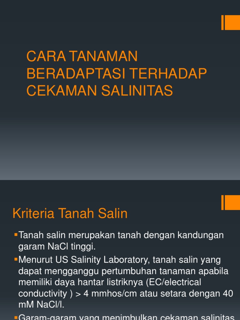 Respon Tanaman Terhadap Cekaman Salinitas | PDF