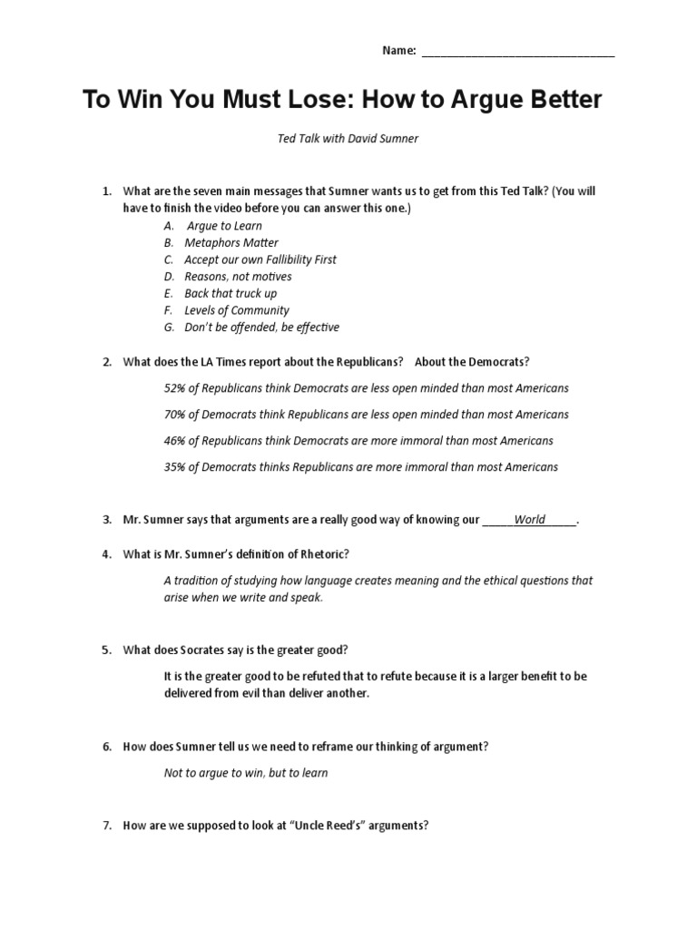 To Win You Must Lose: Argument Insights | PDF | Socrates | Ruth Bader ...