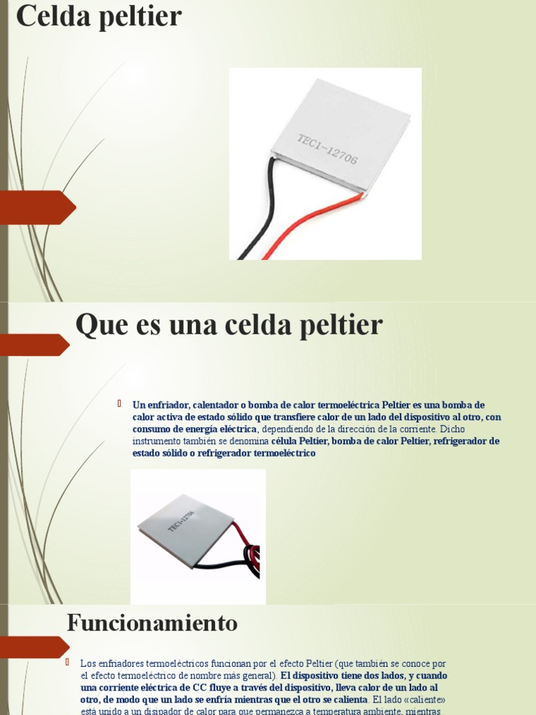 Celda Peltier | PDF | Ingeniería de Edificación | Ingenieria Eléctrica