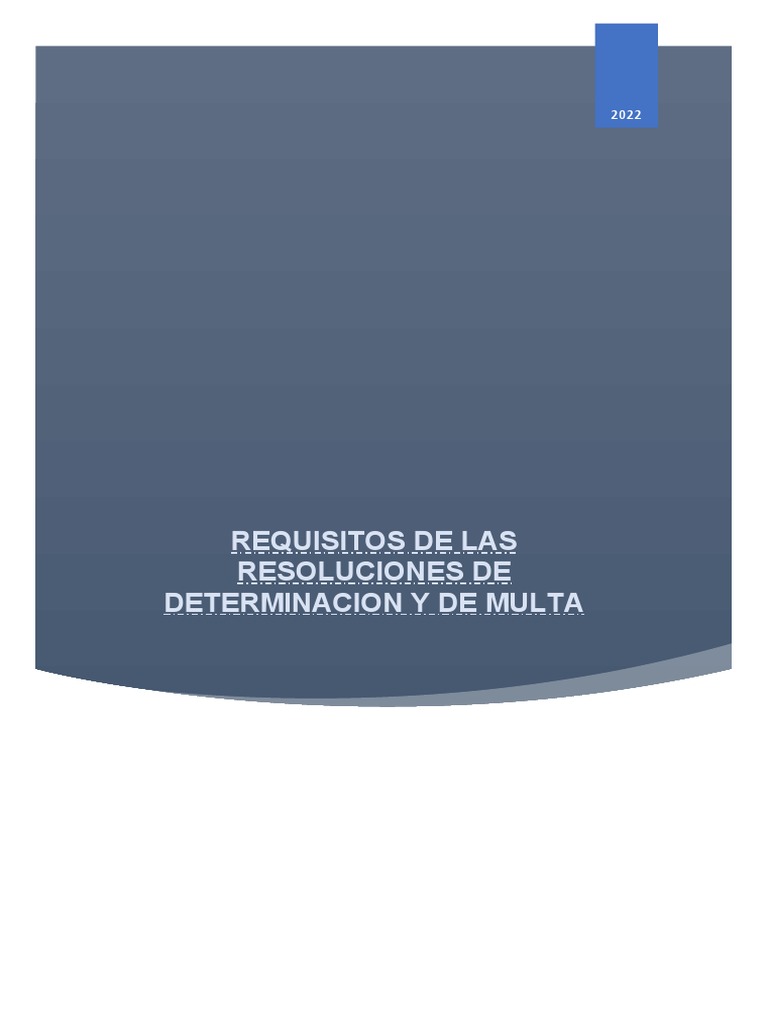 Requisitos de Las Resoluciones de Determinacion y de Multa | PDF | Multa (pena) | Índice de ...