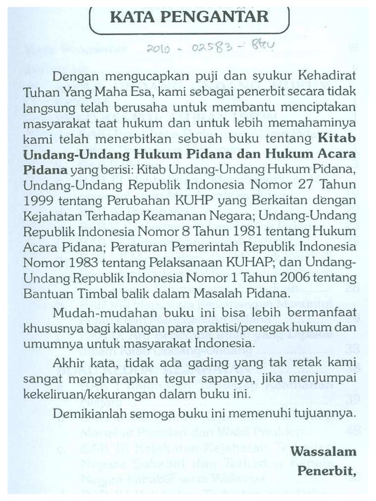 Kuhp Dan Kuhap Edisi Lengkap | PDF