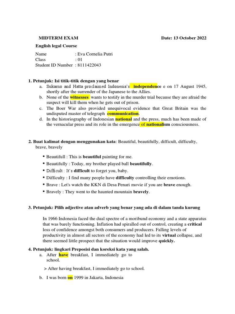 MIDTERM EXAM 2022 - Eva Cornelia Putri | PDF | Colonialism | Imperialism MIDTERM EXAM 2022 - Eva Cornelia Putri | PDF | Colonialism | Imperialism