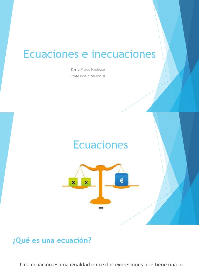 Ecuaciones e Inecuaciones | PDF | Ecuaciones | Multiplicación
