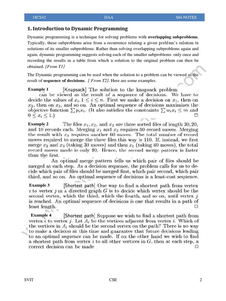 m4 Daa - Tie | PDF | Dynamic Programming | Matrix (Mathematics)