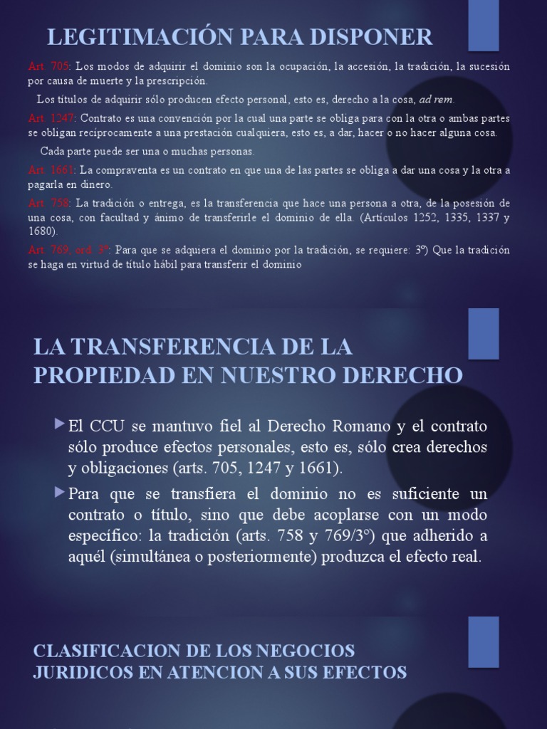 Legitimación para Disponer en Derecho | PDF | Propiedad | Derecho ...